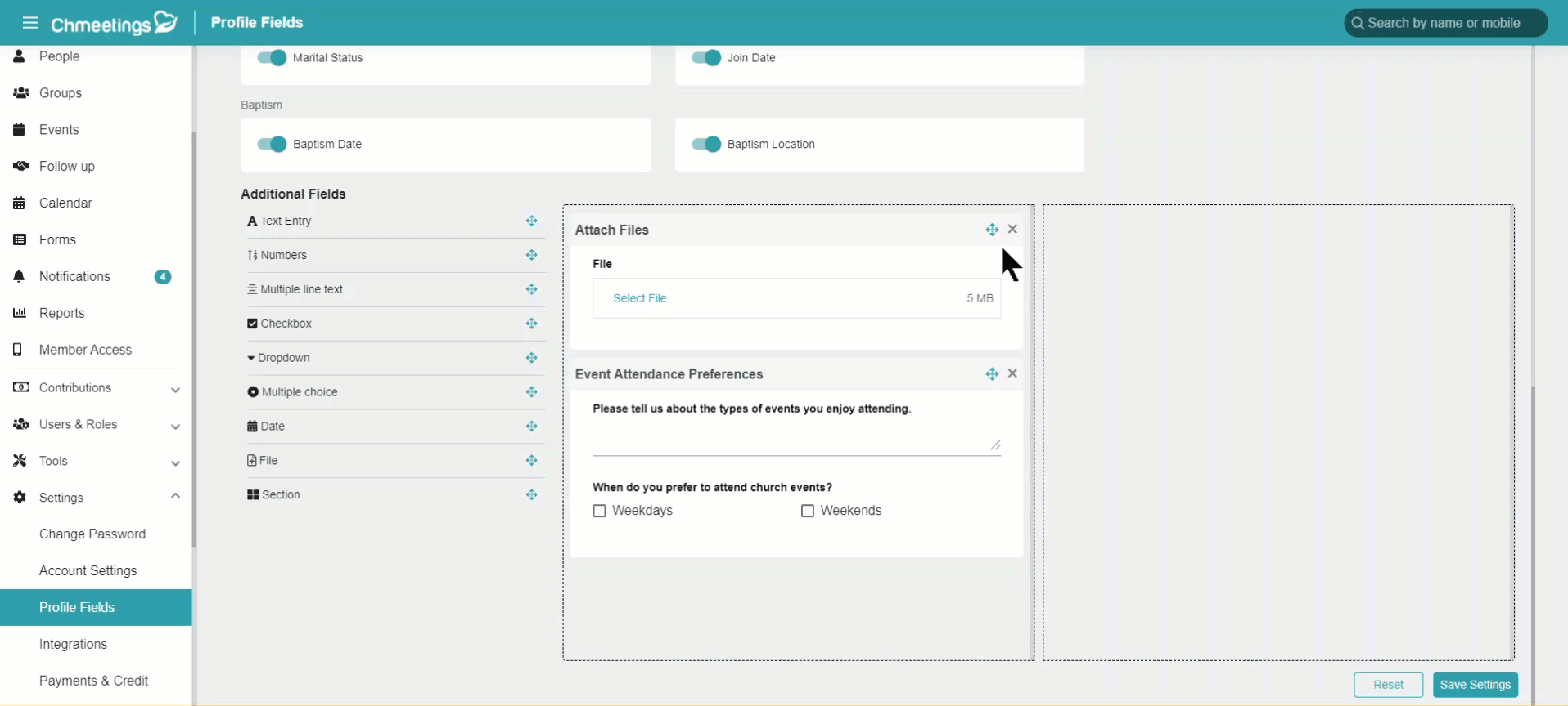 Add and manage custom profile fields – Chmeetings Add and manage custom profile fields – Chmeetings