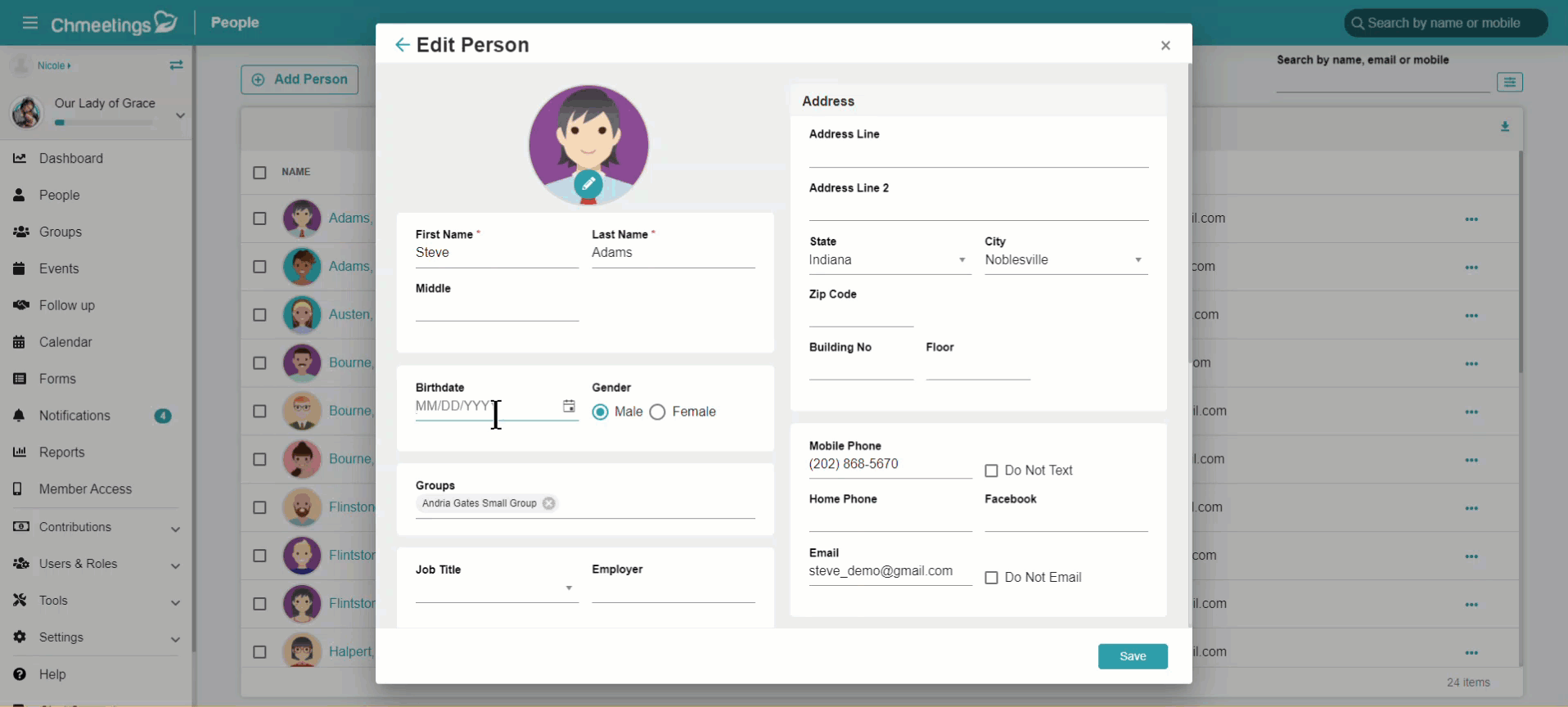 Add and manage custom profile fields – Chmeetings