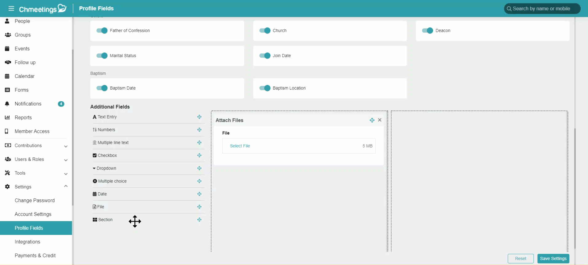 Add and manage custom profile fields – Chmeetings