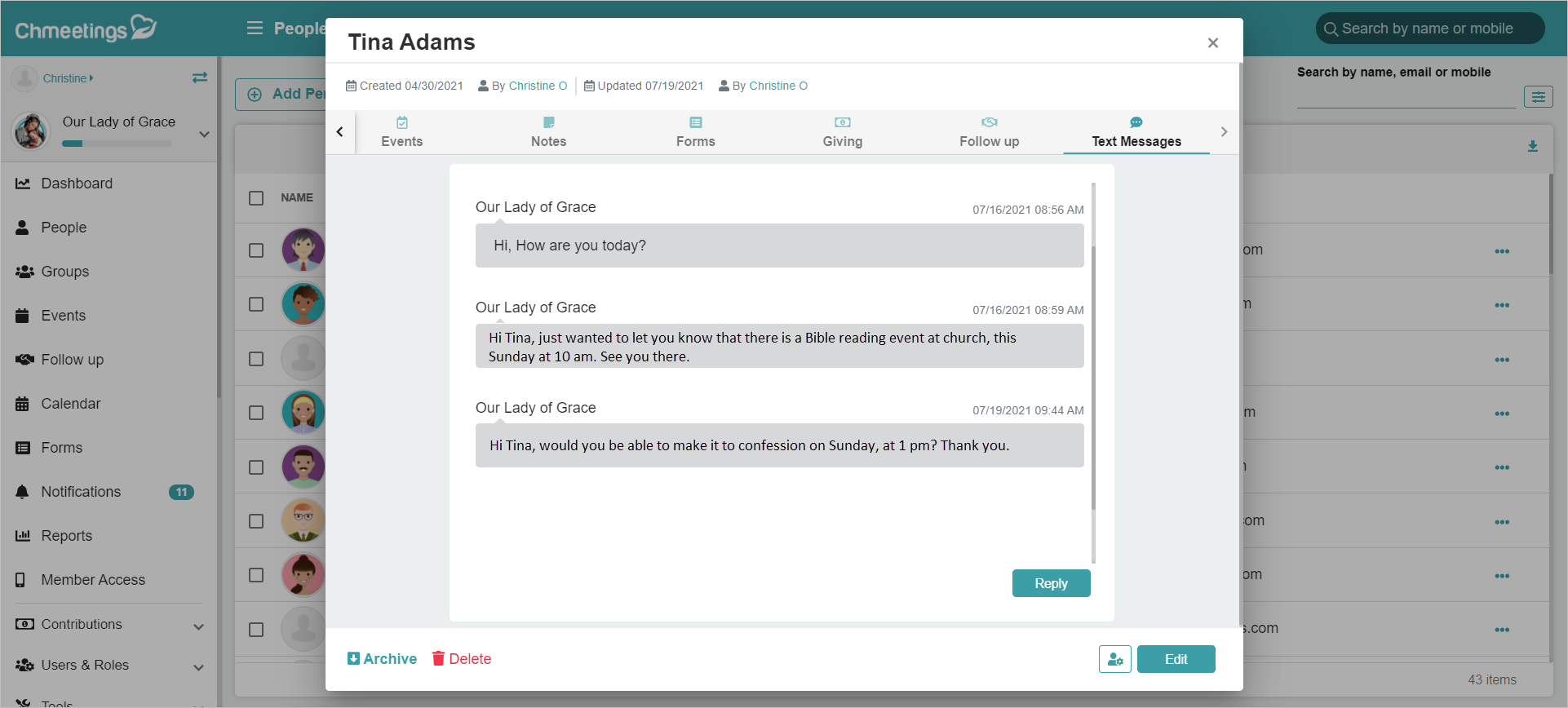 Twilio (Bulk SMS) – Chmeetings
